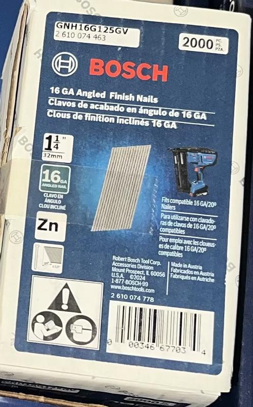 Bosch 1-1/2-in 16 -Gauge Angled Galvanized Collated Finish nails 2000 ...