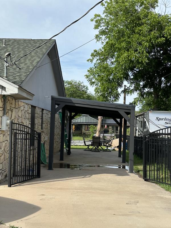 Backyard Discovery 12-ft x 9.5-ft Stonebridge Black Gazebo with Hardtop ...