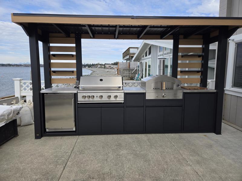 Backyard Discovery Fusion Flame 2 Outdoor Kitchen 157.7-in W Powder ...
