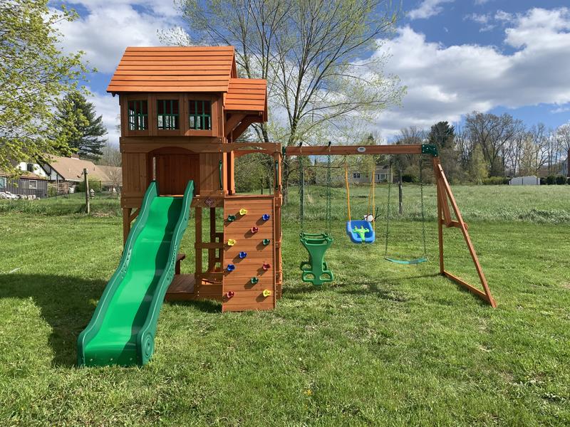 Liberty II Wooden Swing Set for Kids Backyard Discovery