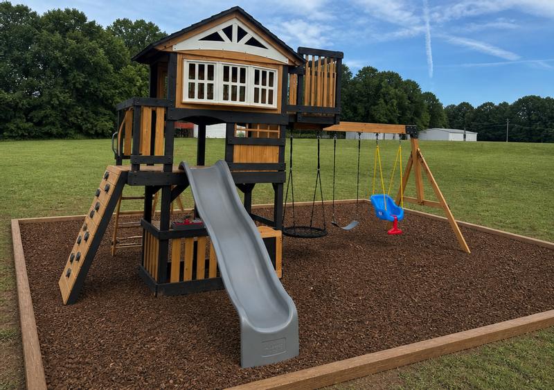 Backyard Discovery Rosewood Falls Wooden Swing Set Residential Wood ...