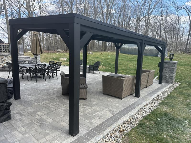 Backyard Discovery 12-ft x 9.5-ft Stonebridge Black Gazebo with Hardtop ...