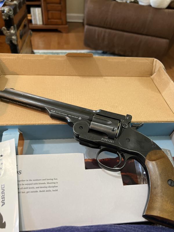 Barra Airguns Schofield 7 in. BB Revolver, Aged at Tractor Supply Co