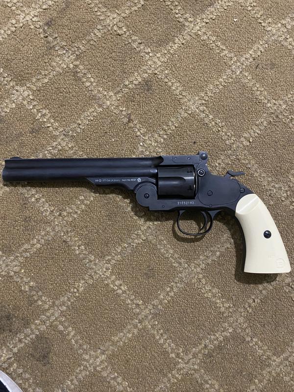 Barra Airguns Schofield 7 in. BB Revolver, Aged at Tractor Supply Co