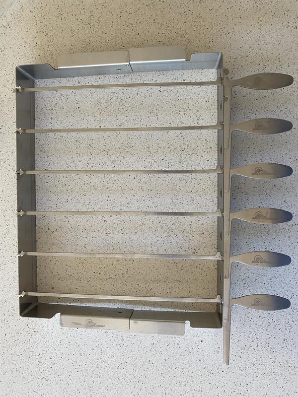 BBQ Dragon Stainless Steel Kebab Holder Rack for Grill, 14.75-in Length ...
