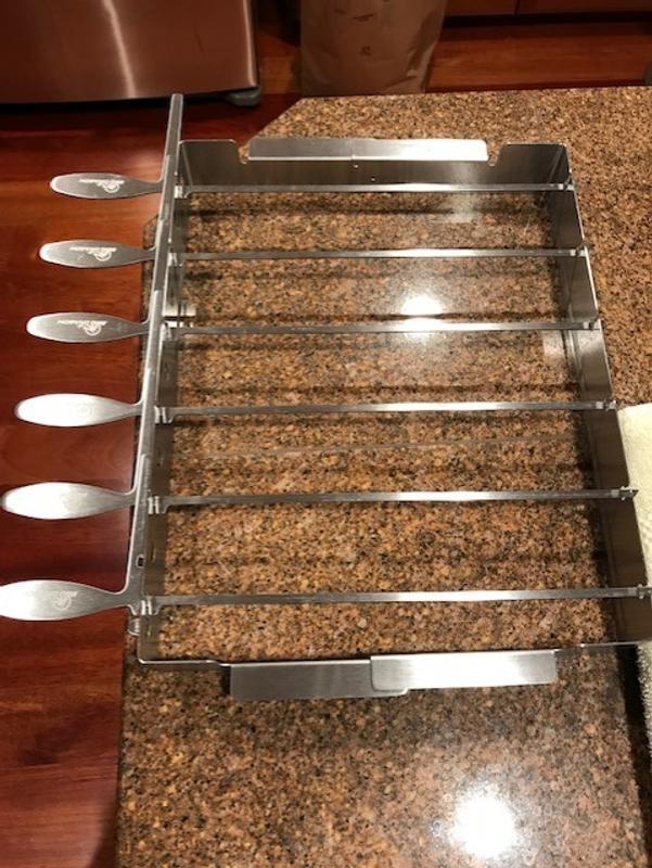 BBQ Dragon Stainless Steel Kebab Holder Rack for Grill, 14.75-in Length ...