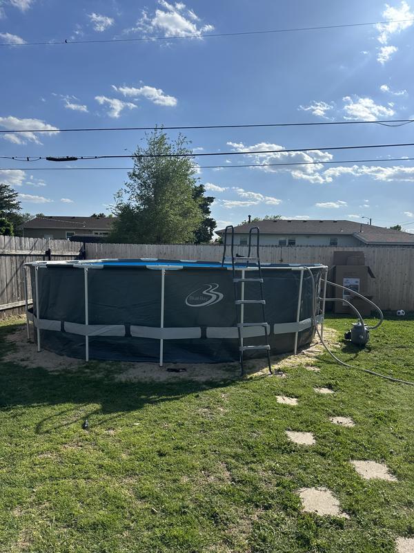 Sunneday Oasis 15-ft x 15-ft x 48-in Metal Frame Round Above-Ground ...