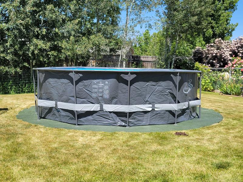 Sunneday Oasis 15-ft x 15-ft x 48-in Metal Frame Round Above-Ground ...