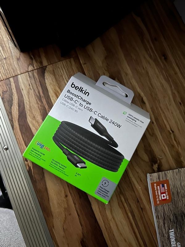 Belkin BoostCharge USB C to USB C Cable 240W 6.56 ft USB C Data ...