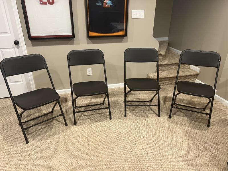 4 Pack Of Zia All-Weather, Extra Wide Contoured Plastic Folding Chairs ...