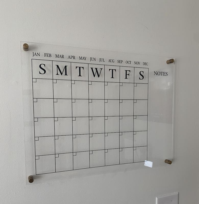 Martha Stewart Grayson Acrylic Wall Calendar with Notes with Dry Erase ...