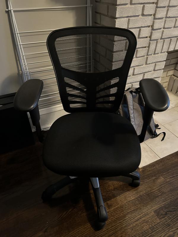 Flash Furniture Nicholas Mid-Back Yellow-Orange Mesh Multifunction ...