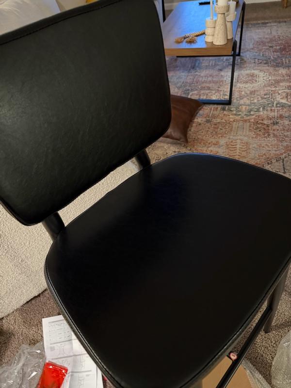 Merrick Lane Regency Black Faux Leather Barstools Contemporary Black ...