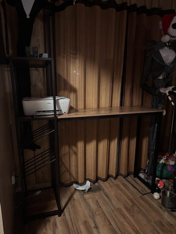 Flash Furniture Jura Metal Bar and Wine Table with 2 Slanted Shelves for Bottle Storage and ...