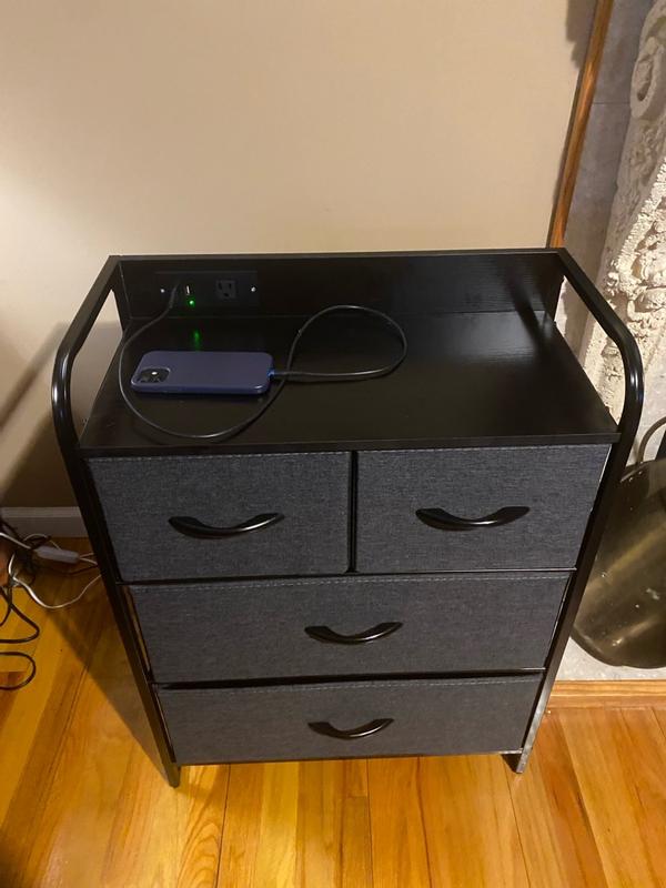 Flash Furniture Sodano 4 Drawer Nightstand with Charging Station; 2 USB ...