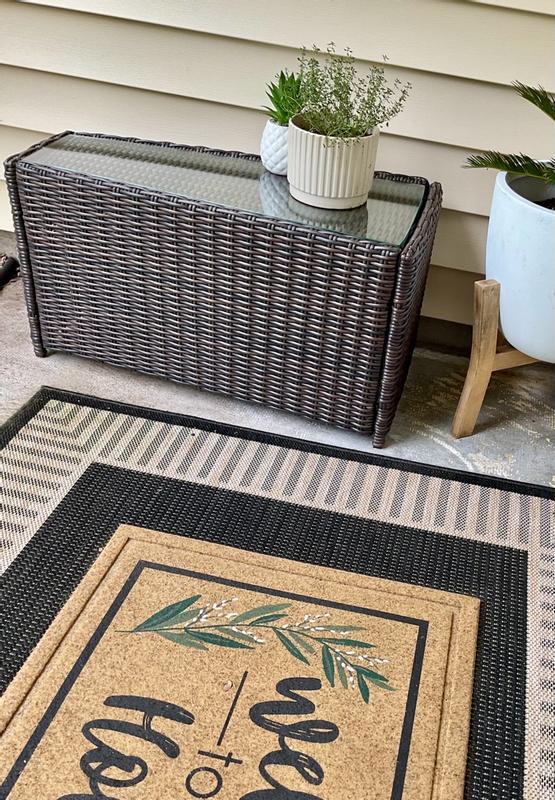 Martha Stewart Bedford Indoor-Outdoor Tapered Patio Side Table with ...