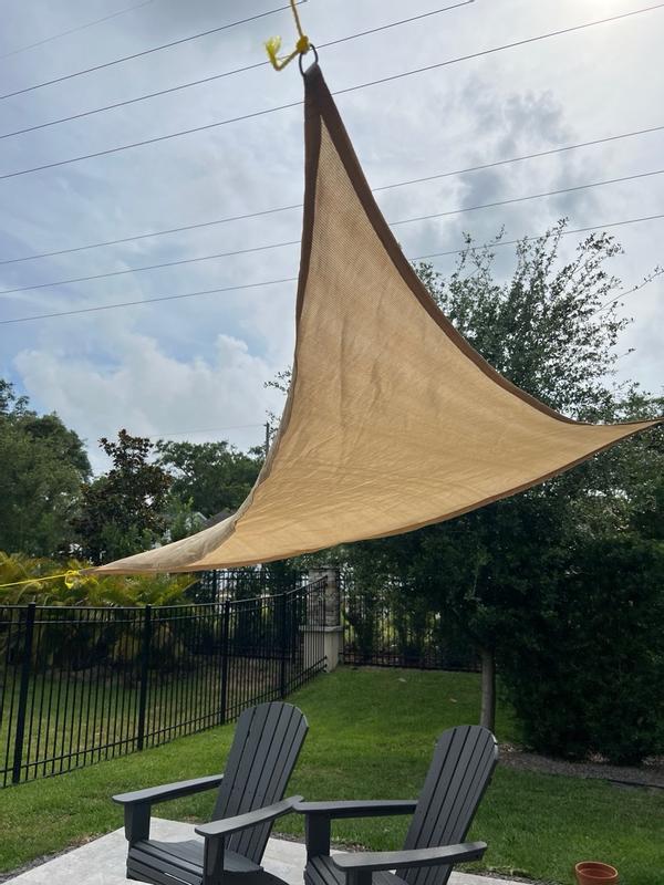 Flash Furniture Palmetto 12ft Triangle Sun Sail Shade Canopy with ...
