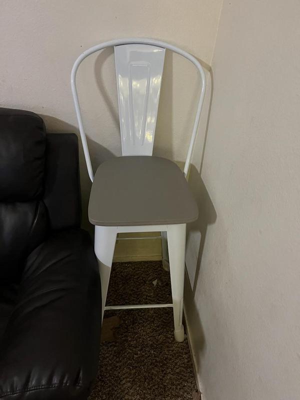Flash Furniture Kai Commercial Grade 30-in High White Metal Indoor ...