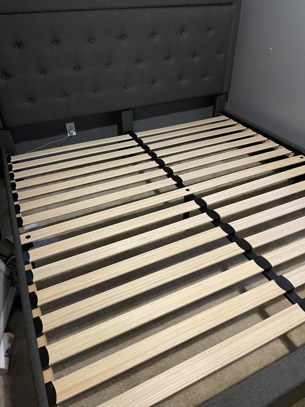 Emma + Oliver Full Tufted Platform Bed in Dark Gray Fabric with 10 Inch ...