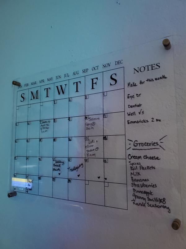 Martha Stewart Grayson Acrylic Wall Calendar with Notes with Dry Erase ...