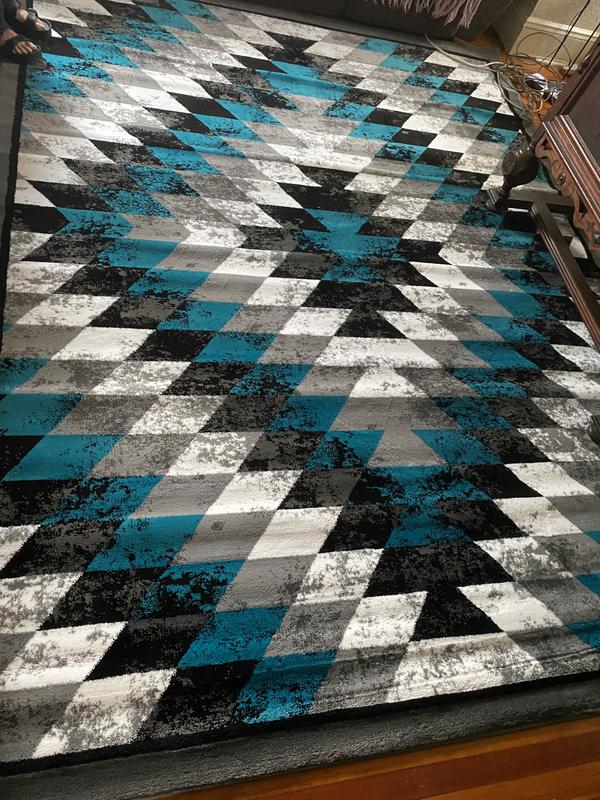 Emma + Oliver Tucson 2x3 Distressed Southwestern Diamond Motif Plush ...