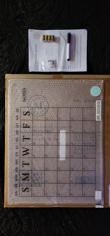 Martha Stewart Grayson Acrylic Wall Calendar with Notes with Dry Erase ...
