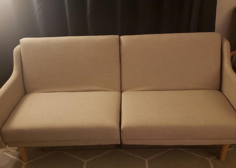 Flash Furniture Delphine Premium Convertible Split Back Sofa Futon with Curved Armrests and ...