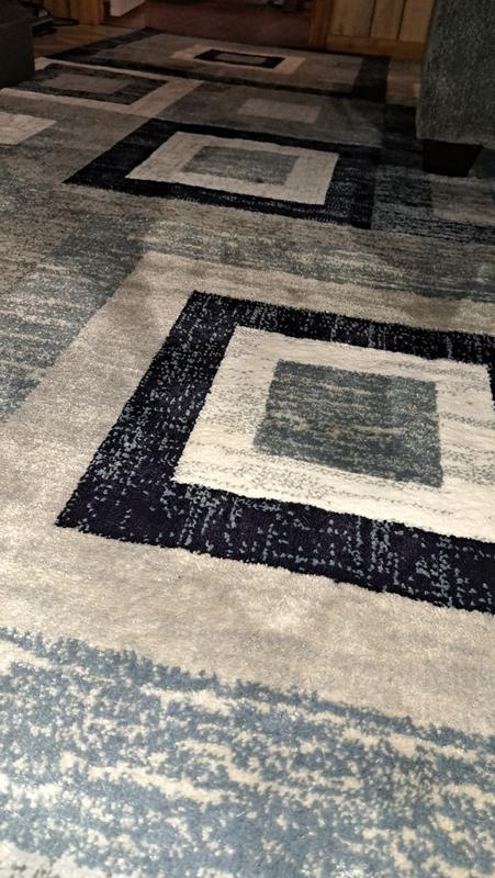 Flash Furniture Gideon Collection Geometric Olefin Area Rug with Cotton ...
