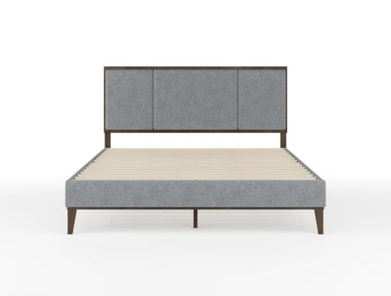 Martha Stewart Jett Queen Size Solid Wood Platform Bed with Upholstered ...