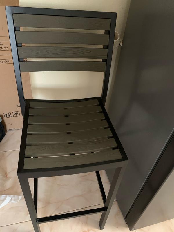 Emma + Oliver Livia All-Weather Armless Bar Height Dining Stool with ...