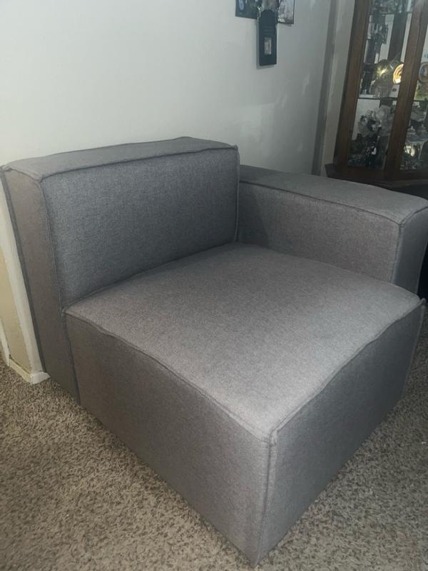 Merrick Lane Weller Modular Left Side Chair with Arm Rest in Dark Gray ...