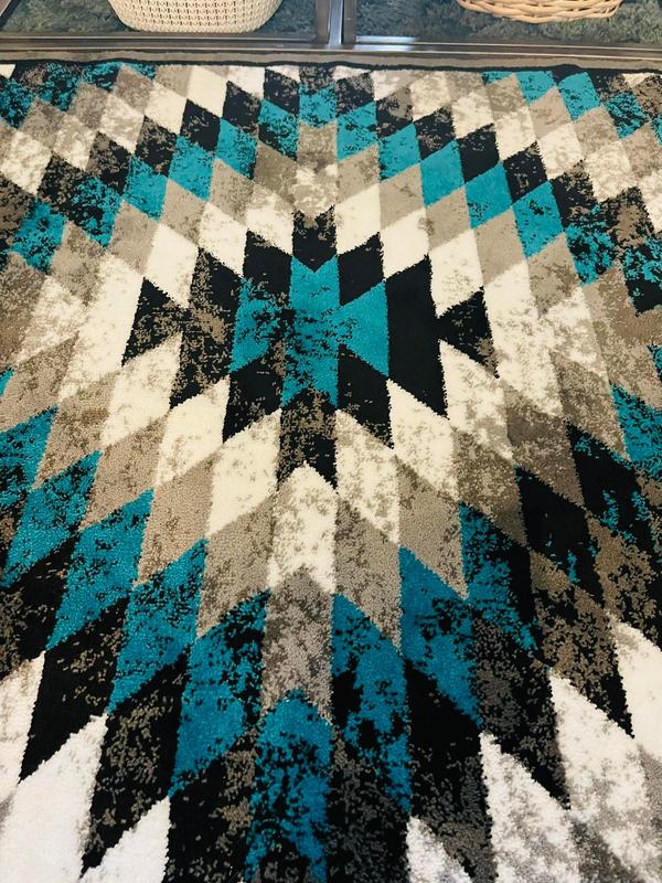 Emma + Oliver Tucson 2x3 Distressed Southwestern Diamond Motif Plush ...