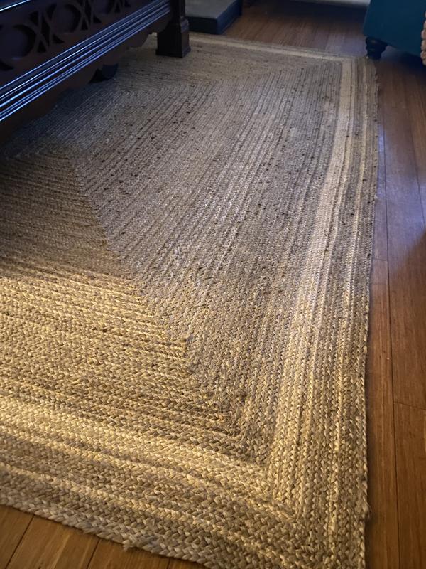 Flash Furniture 4 x 4 (ft) Braided Jute Jute Round Indoor Spot clean ...