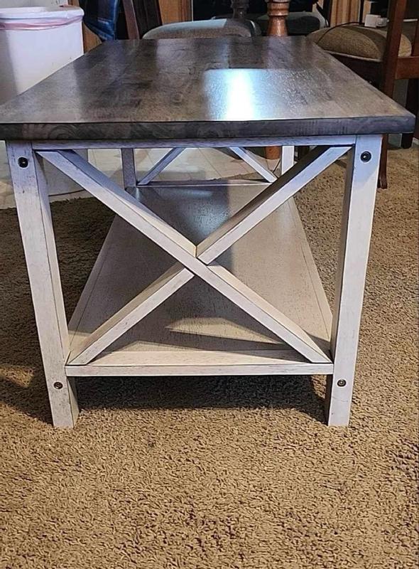 Taylor & Logan Jameson Gray Mdf Rustic Coffee Table 196861127960 at ...