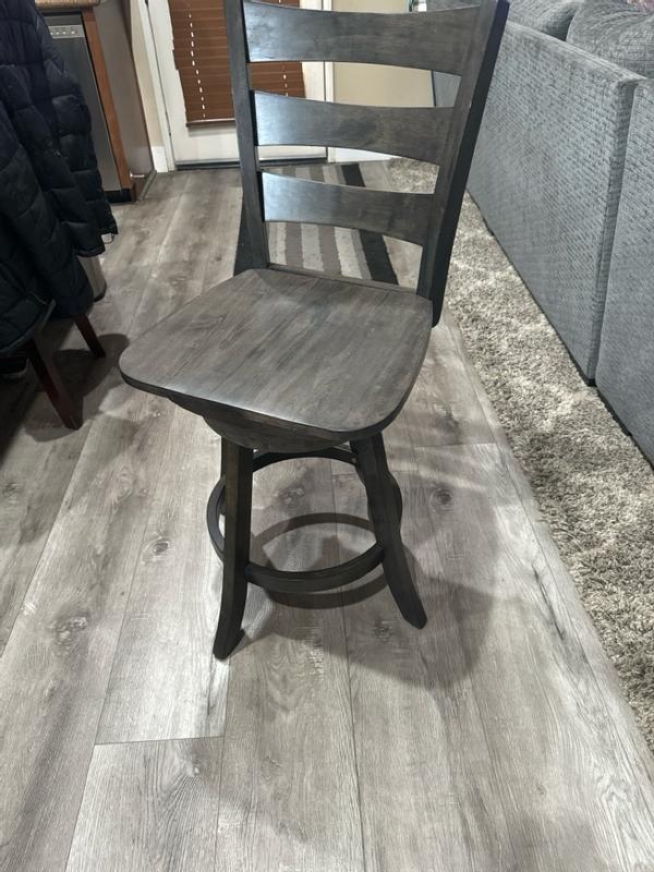 Taylor & Logan Laurel Gray Wash Walnut 24.5-in H Counter height Swivel ...