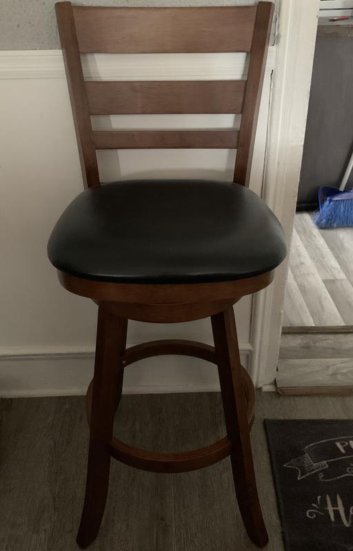 Silla 30" Classic Wooden Ladderback Swivel Bar Height Stool With ...