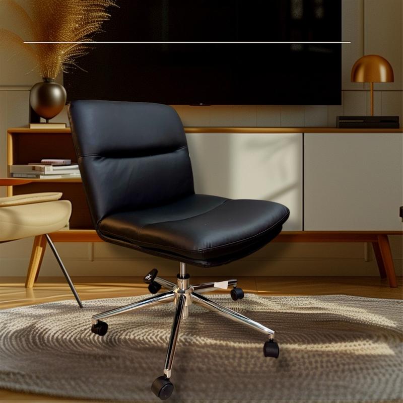 Merrick Lane Biel Mid-Back Height-Adjustable Armless Swivel Office ...