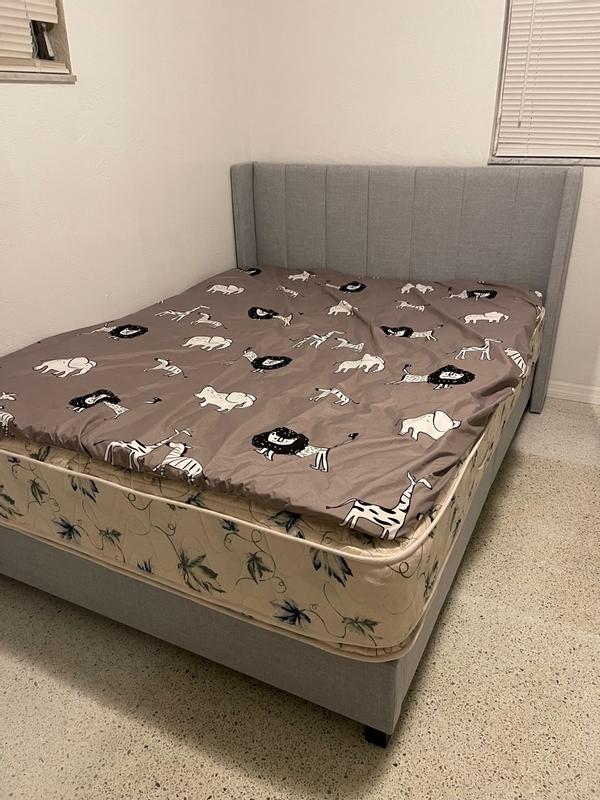Martha Stewart Kay Full Upholstered Platform Bed with Channel Stitched ...