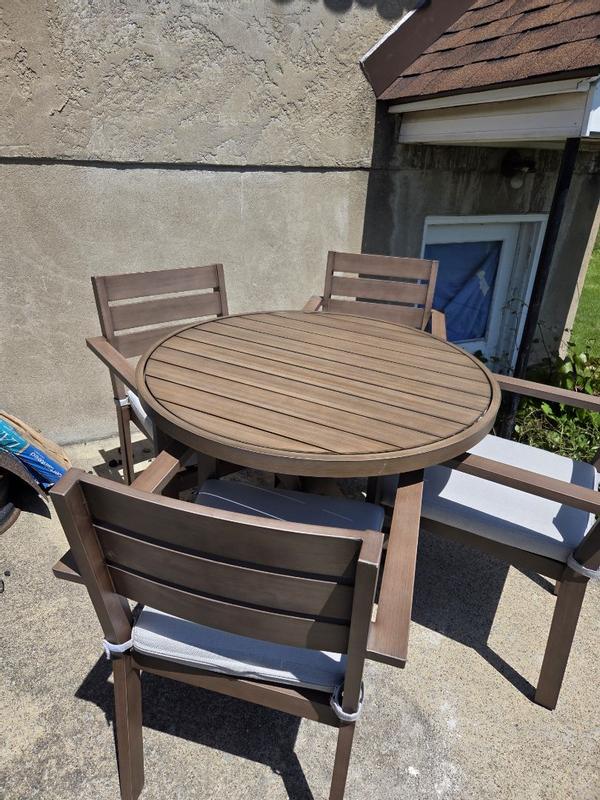 Martha Stewart Bedford 5 Piece Aluminum Patio Set- 4 Stackable Dining ...