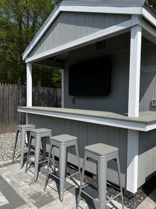 Emma + Oliver Cory Set of Four 30-in High Backless Black Metal Bar ...