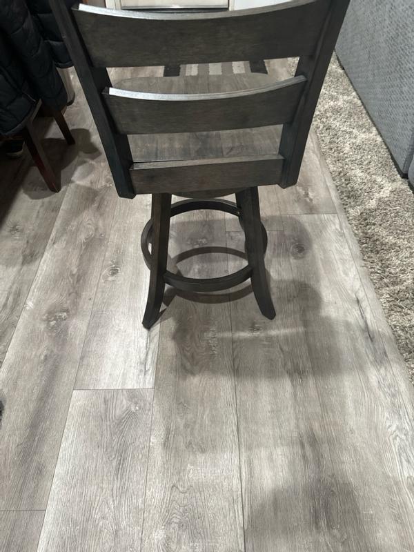 Taylor & Logan Laurel Gray Wash Walnut 24.5-in H Counter height Swivel ...