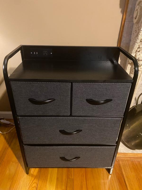 Flash Furniture Sodano 4 Drawer Nightstand with Charging Station; 2 USB ...