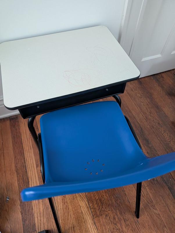 Emma + Oliver Jacobs Desk/Chair Set with Metal Open Front Storage Box ...