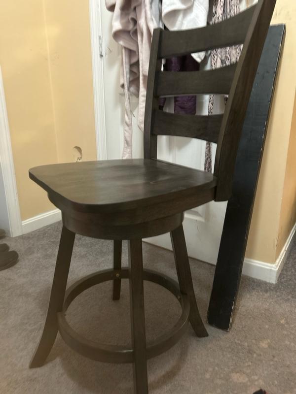 Taylor & Logan Laurel Gray Wash Walnut 24.5-in H Counter height Swivel ...