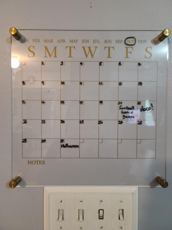Martha Stewart Grayson Acrylic Dry Erase Wall Calendar with Dry Erase ...