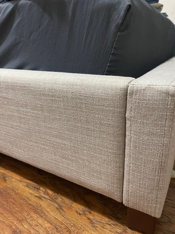 Martha Stewart Kay Full Upholstered Platform Bed with Channel Stitched ...