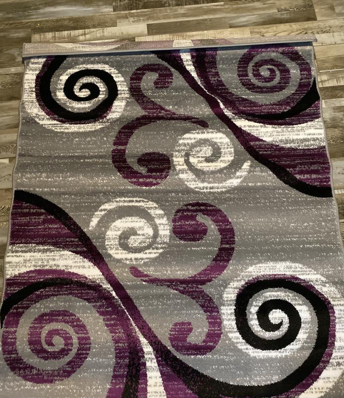 Emma + Oliver Helix 5x7 Scraped Look Ultra Soft Plush Pile Olefin ...