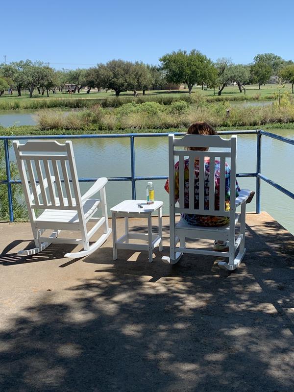 Merrick Lane Hillford Gray Poly Resin Indoor/Outdoor Rocking Chair with ...