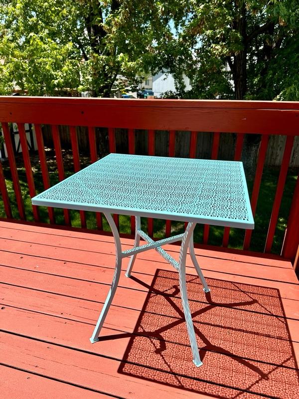 Flash Furniture 28 in. Square Indoor/Outdoor Steel Patio Table, White ...