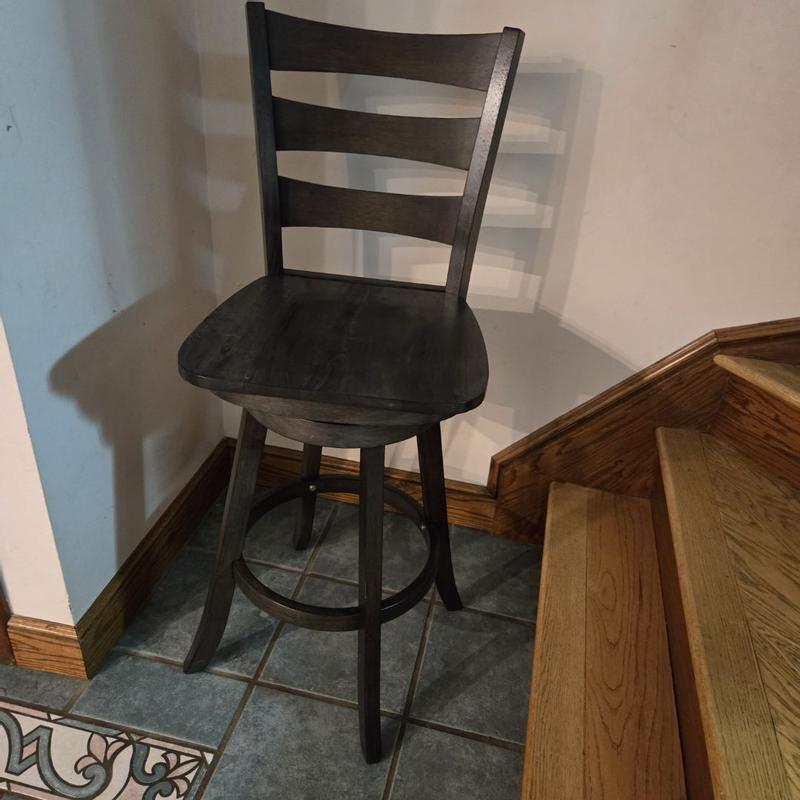 Taylor & Logan Laurel Antique Whitewash 28.75-in H Tall Swivel Wood Bar ...